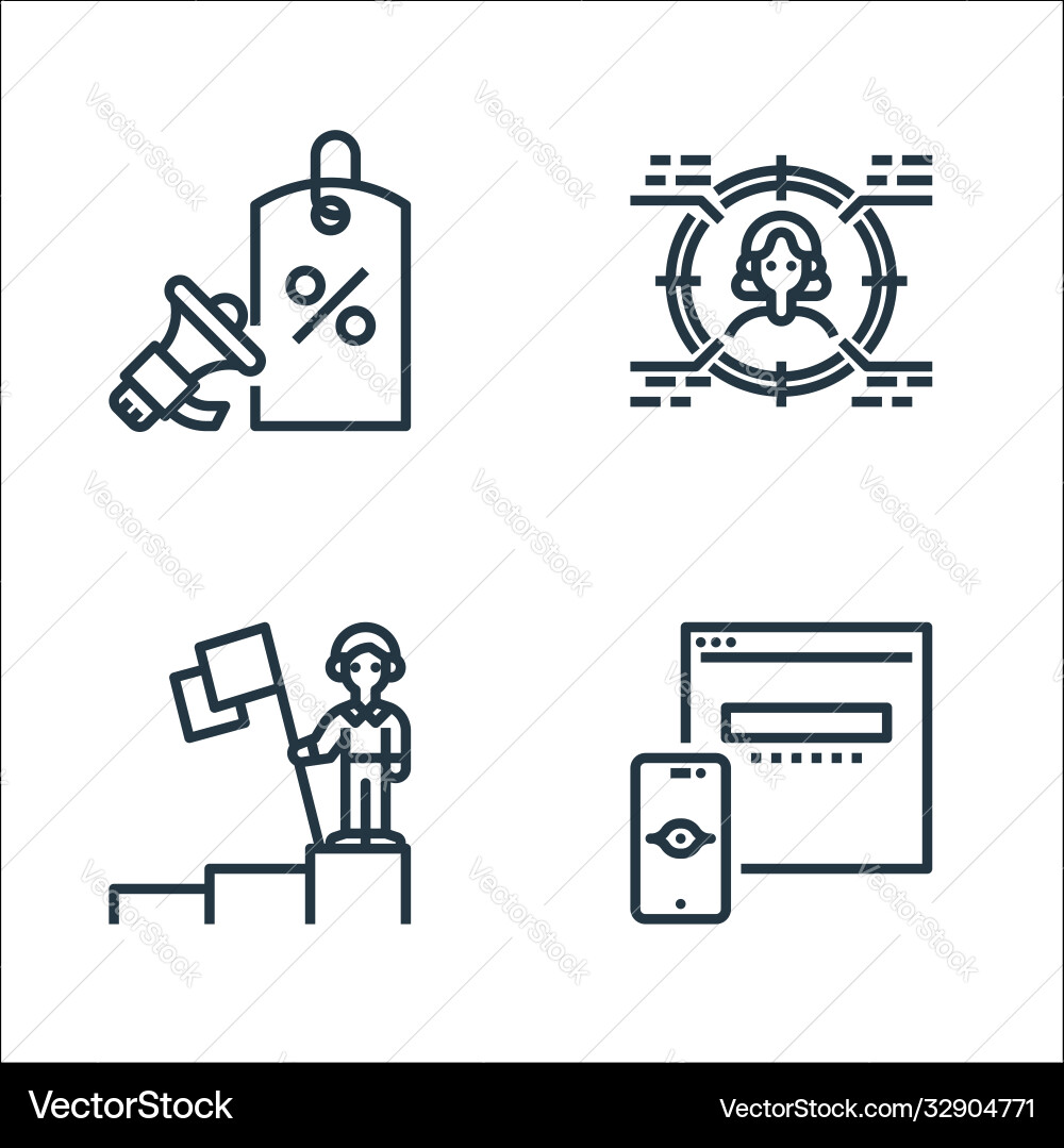 Branding line icons linear set quality line set Vector Image