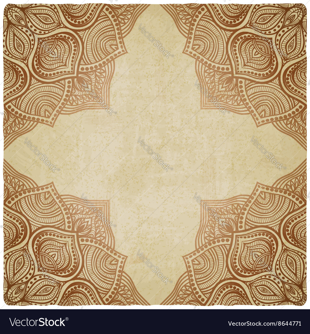 Brown corner pattern old background Royalty Free Vector
