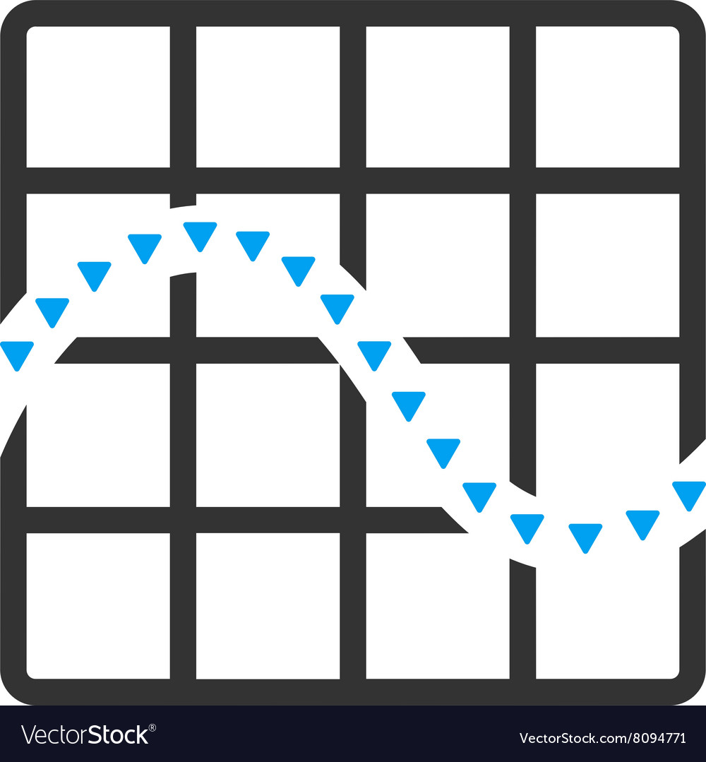 Dotted function chart flat symbol Royalty Free Vector Image