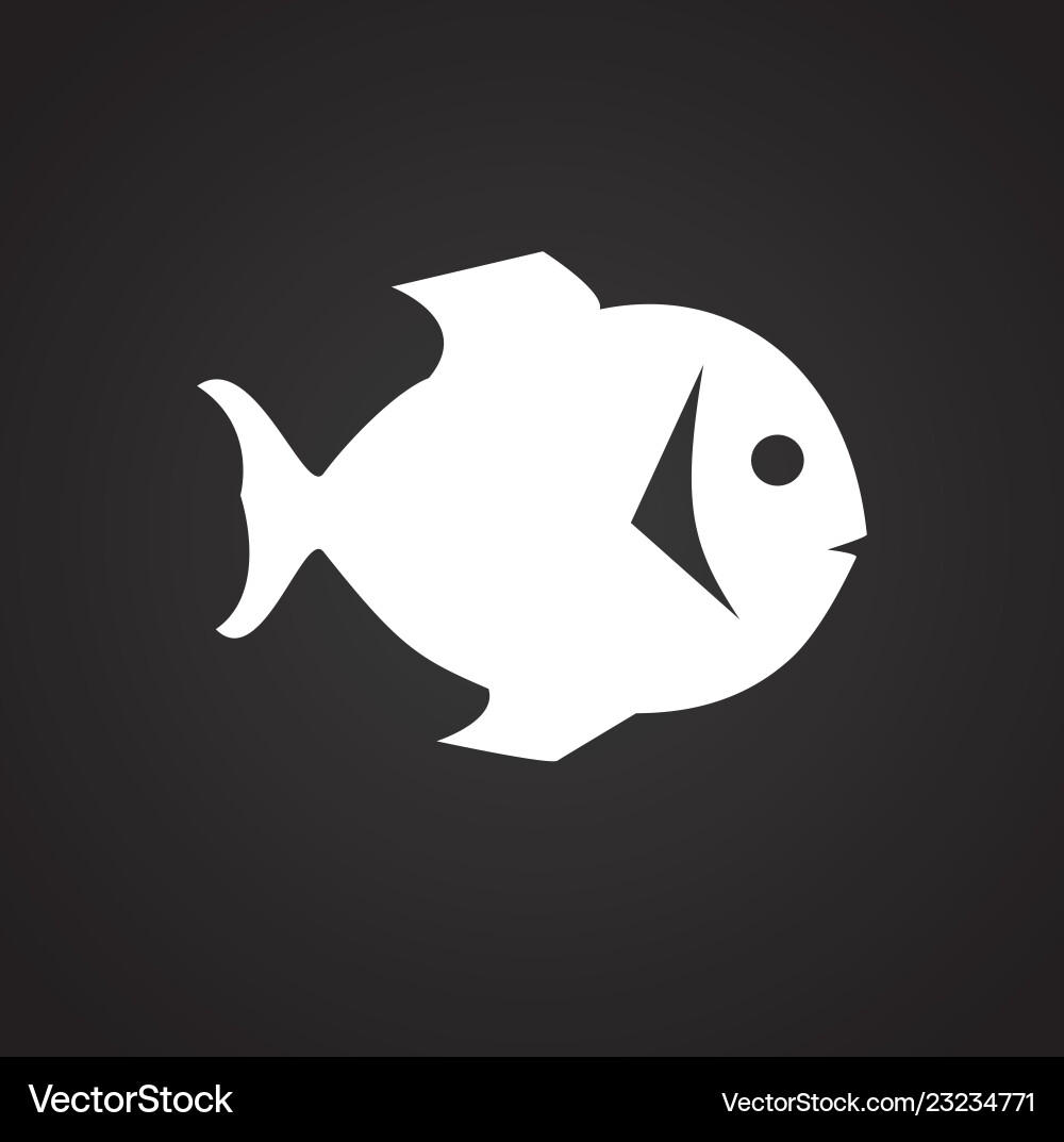 Fish icon on black background for graphic and web Vector Image