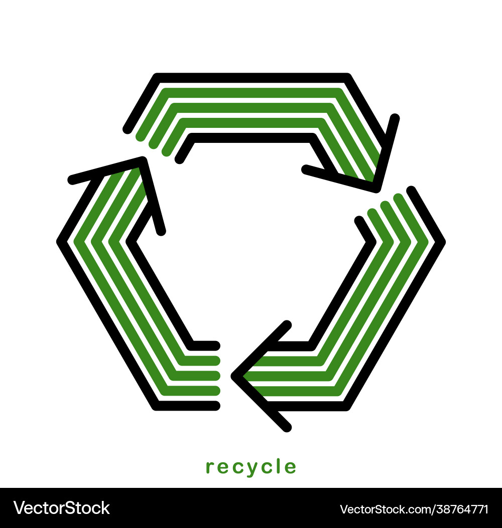 Recycle hexagon geometric icon in modern Vector Image