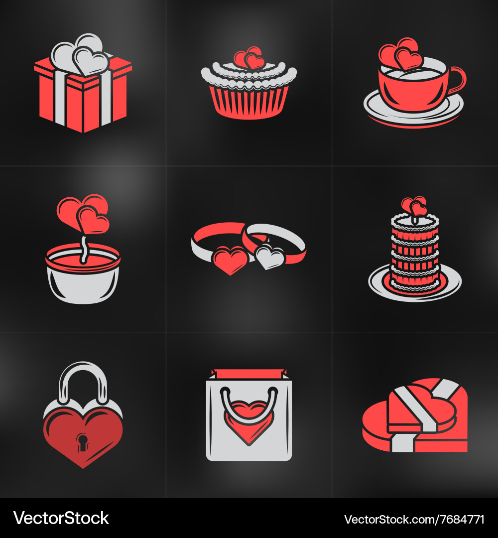 Set of st valentines day design elements love Vector Image