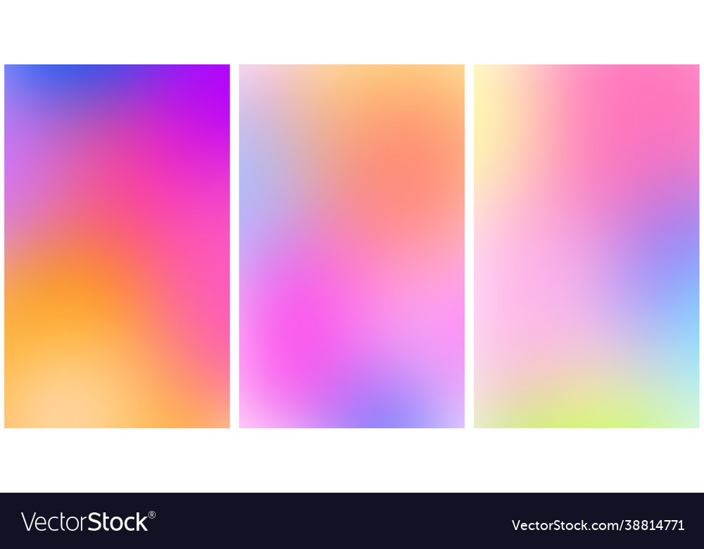 Set soft gradient multicolored backgrounds Vector Image