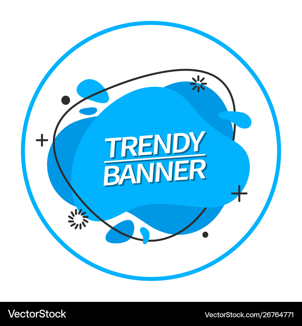 Trendy abstract banner blue color Royalty Free Vector Image