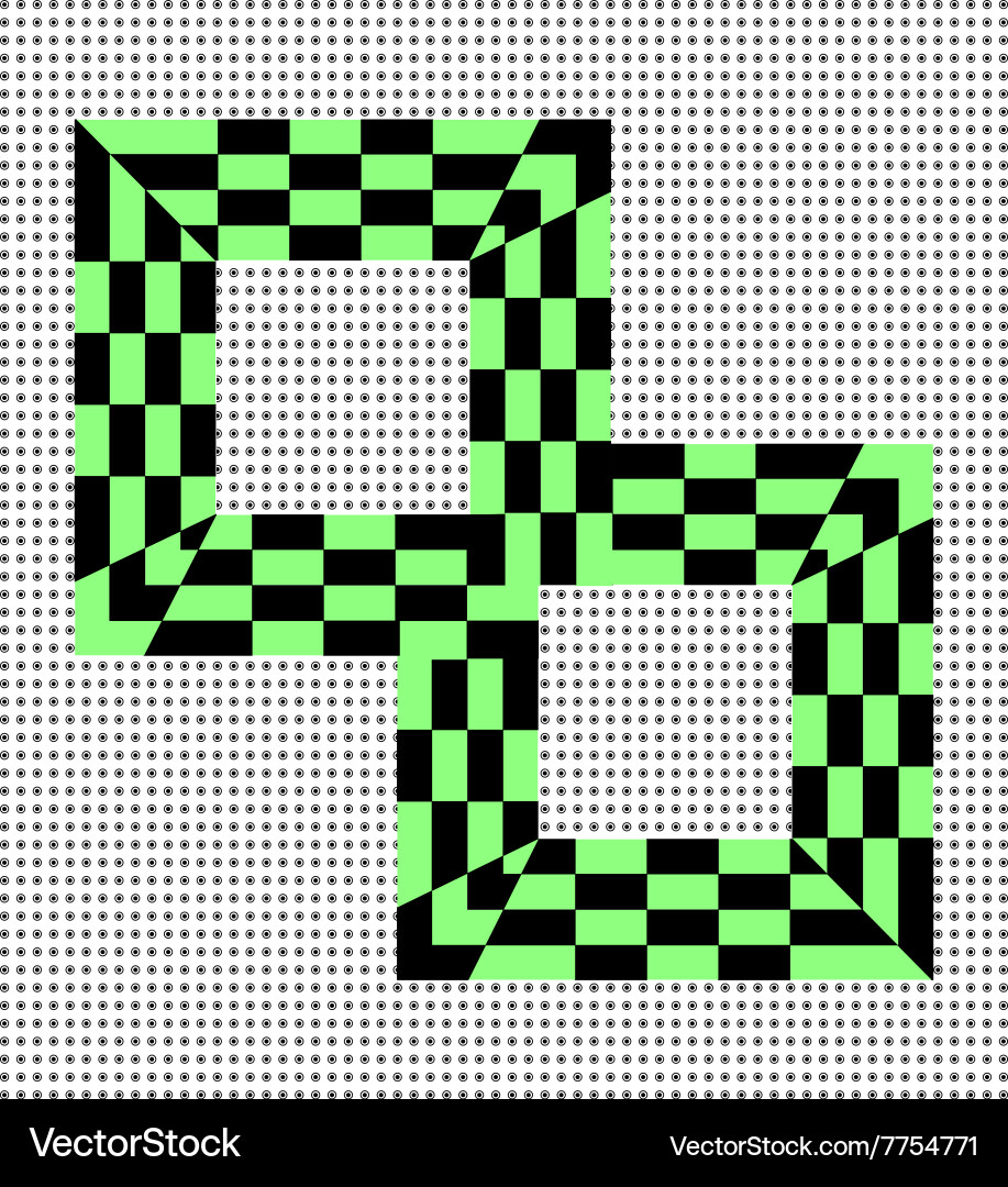 Two squares in black and green cell Royalty Free Vector