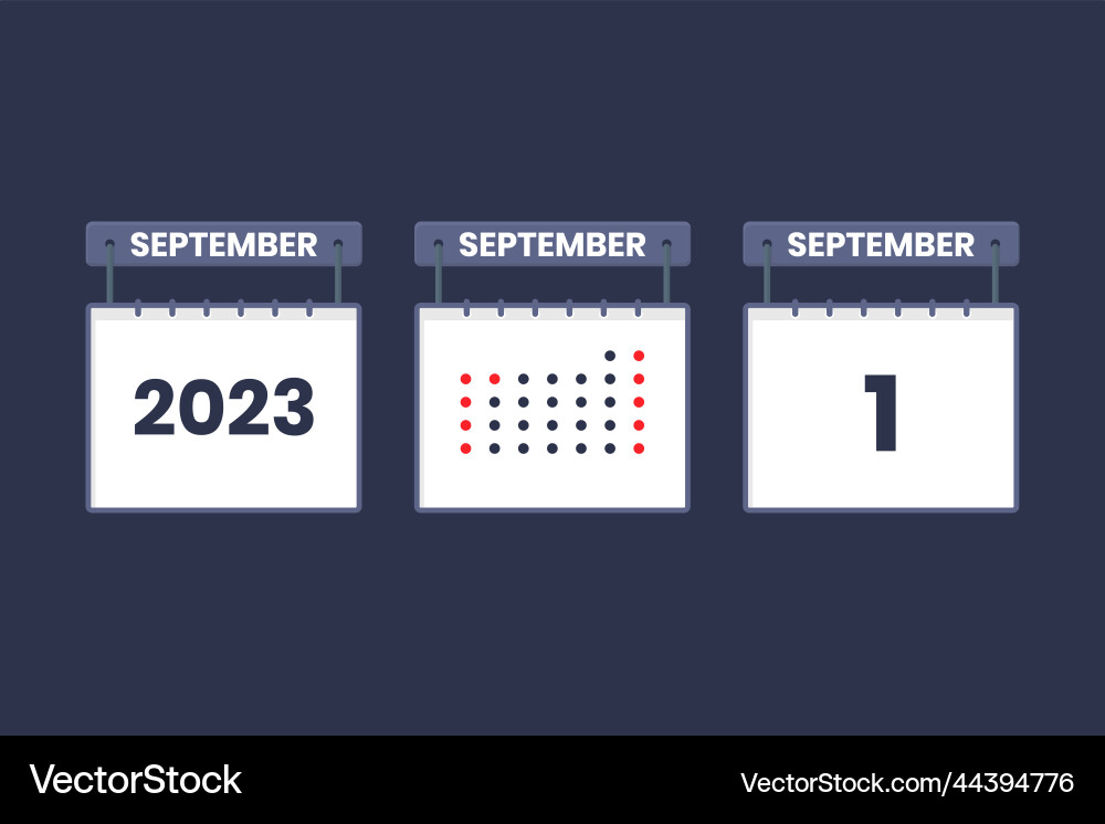 2023 calendar design september 1 icon 1st Vector Image