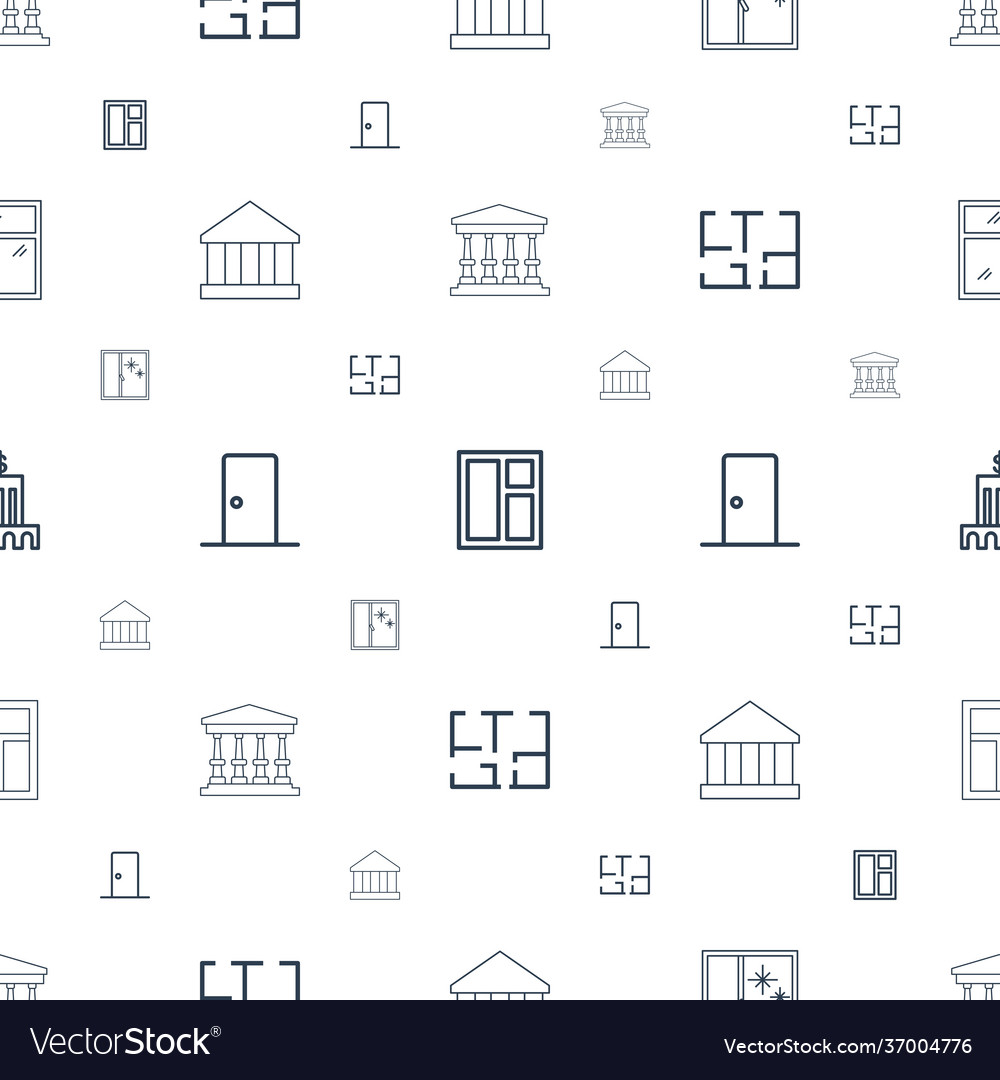 Architectural icons pattern seamless white Vector Image