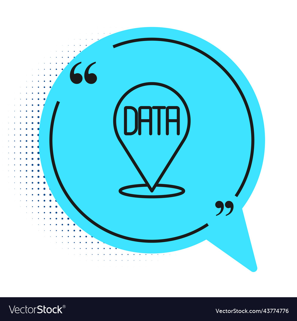 Black line data analysis icon isolated on white Vector Image