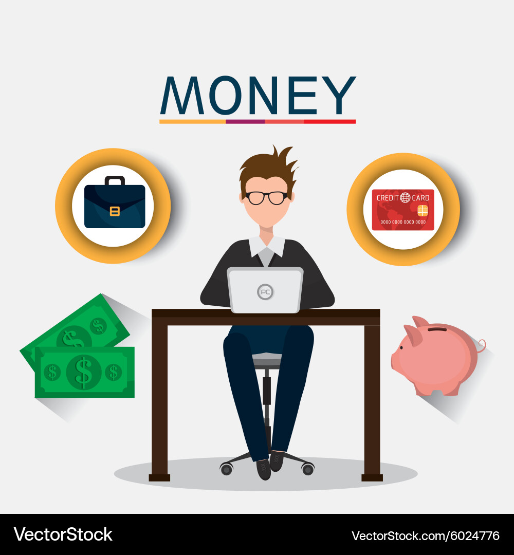 Business money and human resources Royalty Free Vector Image