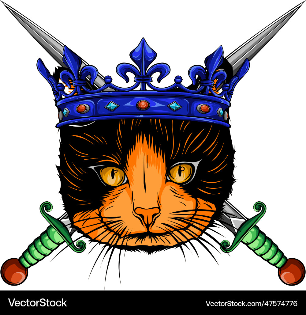 Hand draw of cat head design Royalty Free Vector Image