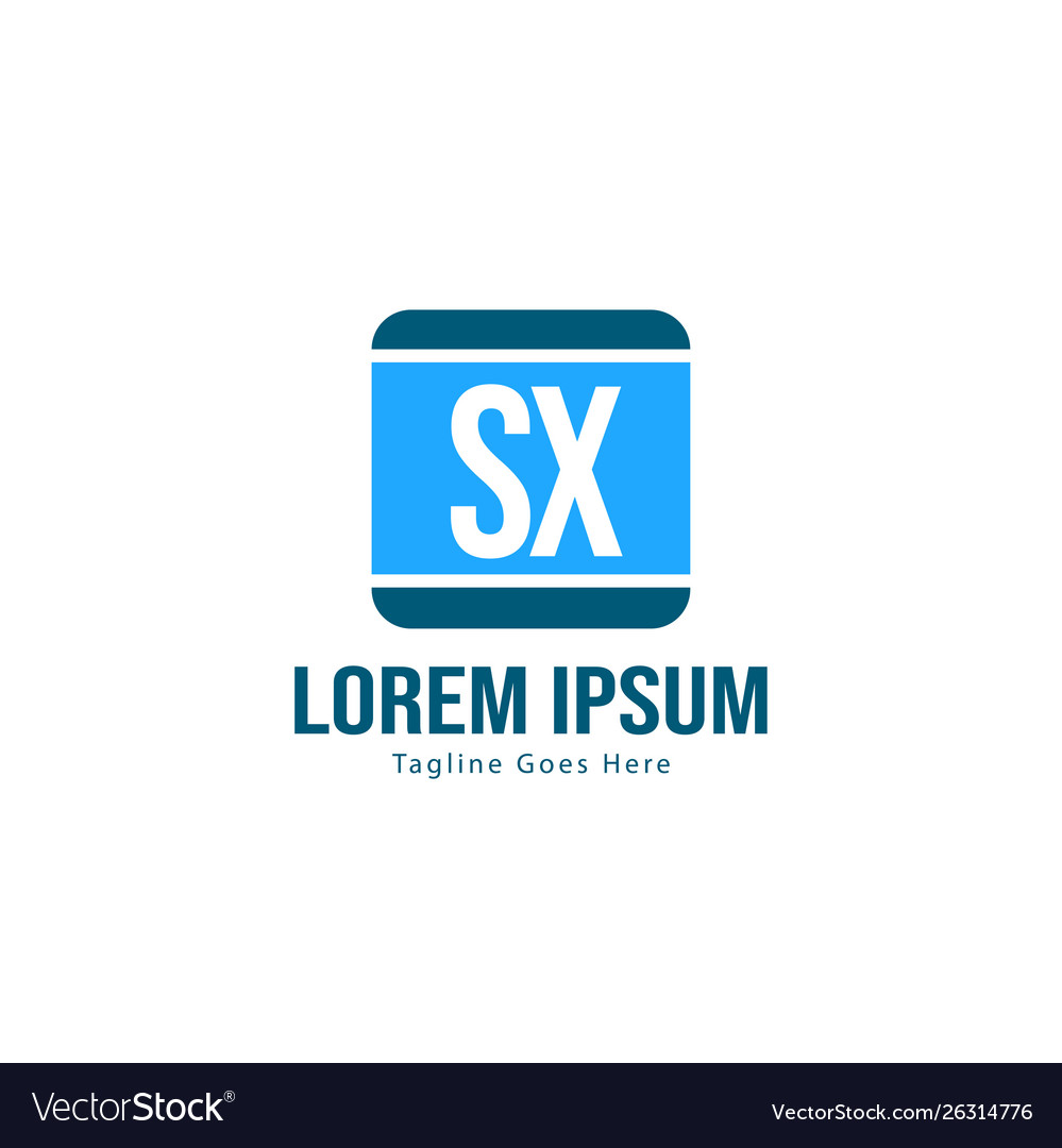 Initial sx logo template with modern frame Vector Image