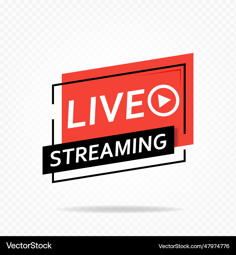 Live broadcasting the red symbol of Royalty Free Vector
