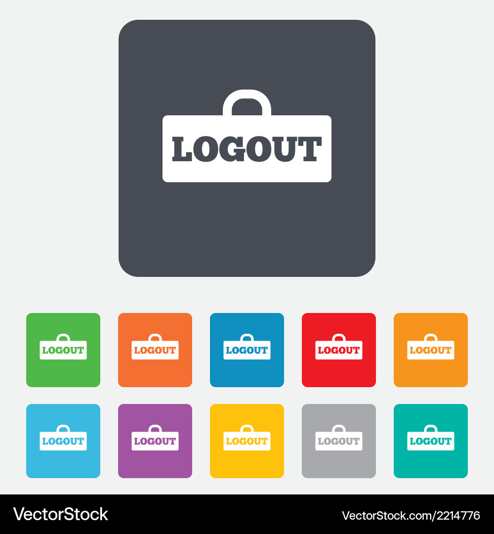 Logout sign icon log out symbol lock Royalty Free Vector
