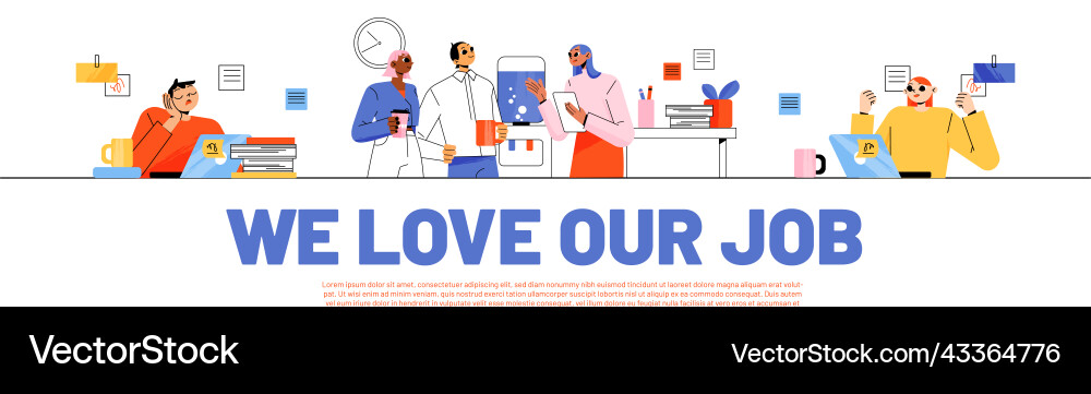 Office job concept people employees on workplace Vector Image
