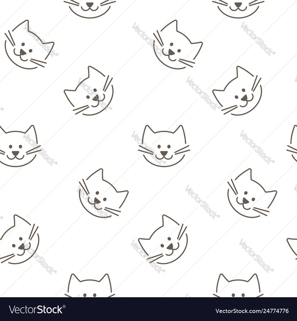 Seamless cats pattern Royalty Free Vector Image