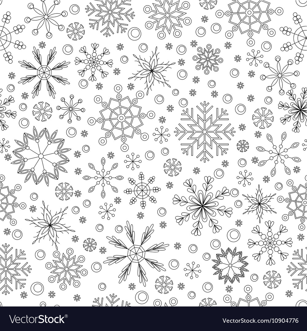 Snowflake seamless pattern Royalty Free Vector Image