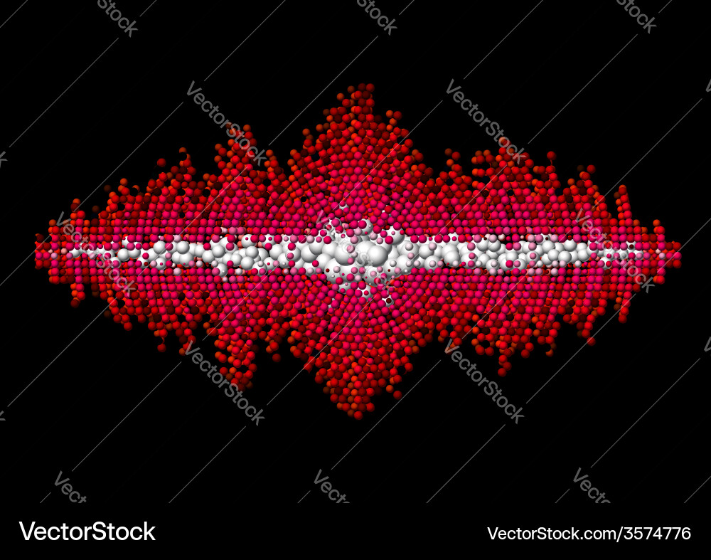 Sound waveform made of chaotic balls Royalty Free Vector