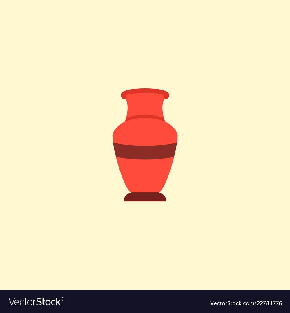 Vase icon flat element Royalty Free Vector Image