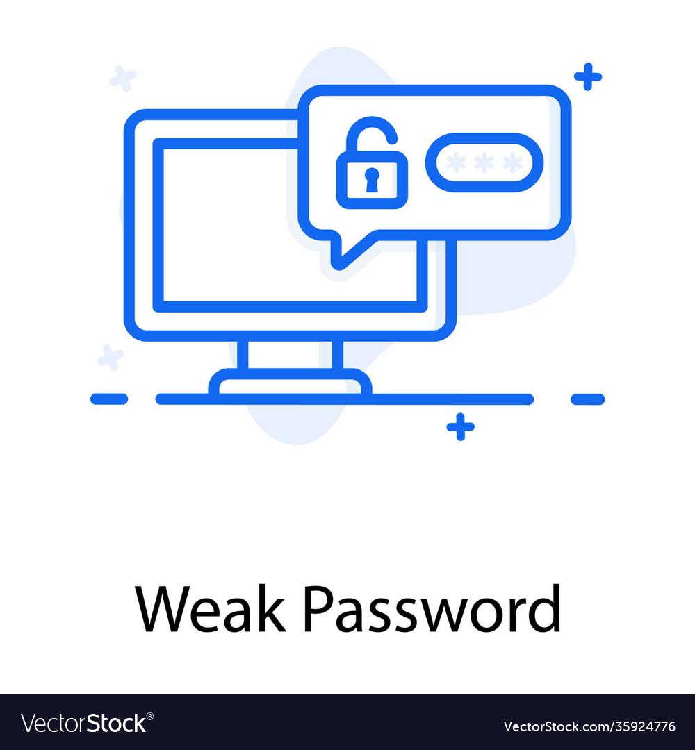 Weak password Royalty Free Vector Image - VectorStock