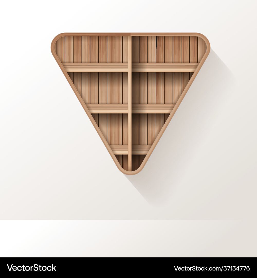 Wooden shelves mock up empty shelf design on wall Vector Image