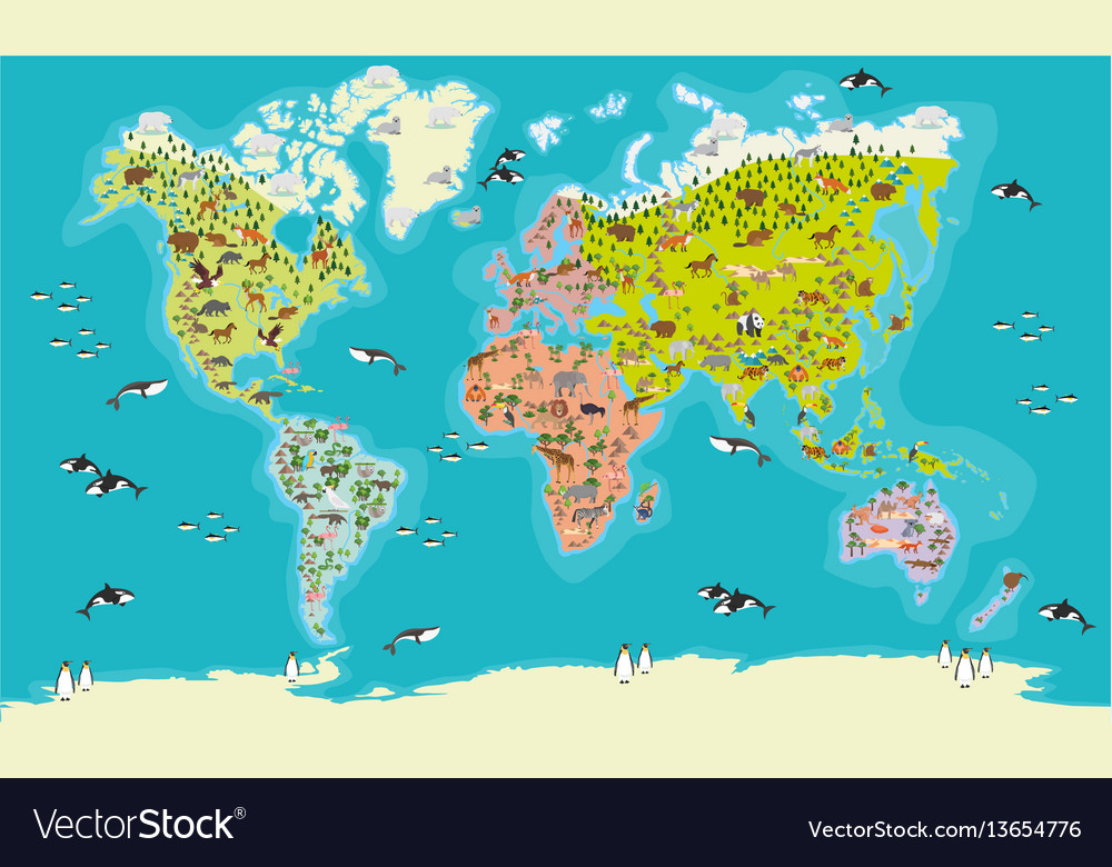 World map Royalty Free Vector Image - VectorStock