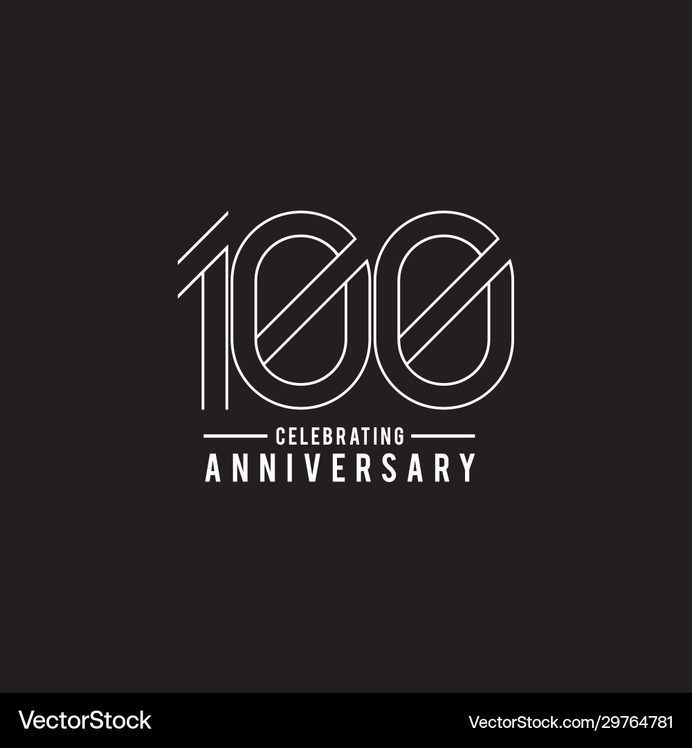 100th year celebrating anniversary emblem logo Vector Image
