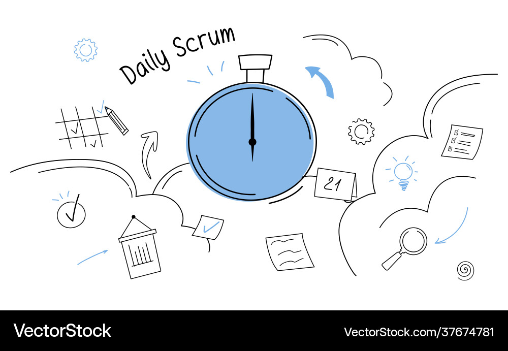 Business task board and daily scrum abstract Vector Image