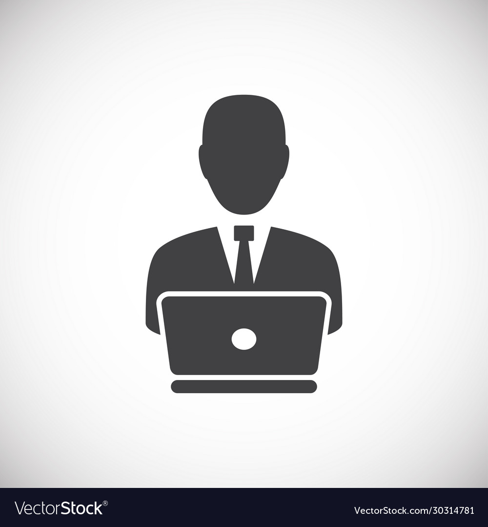 Businessman and computer related icon Royalty Free Vector