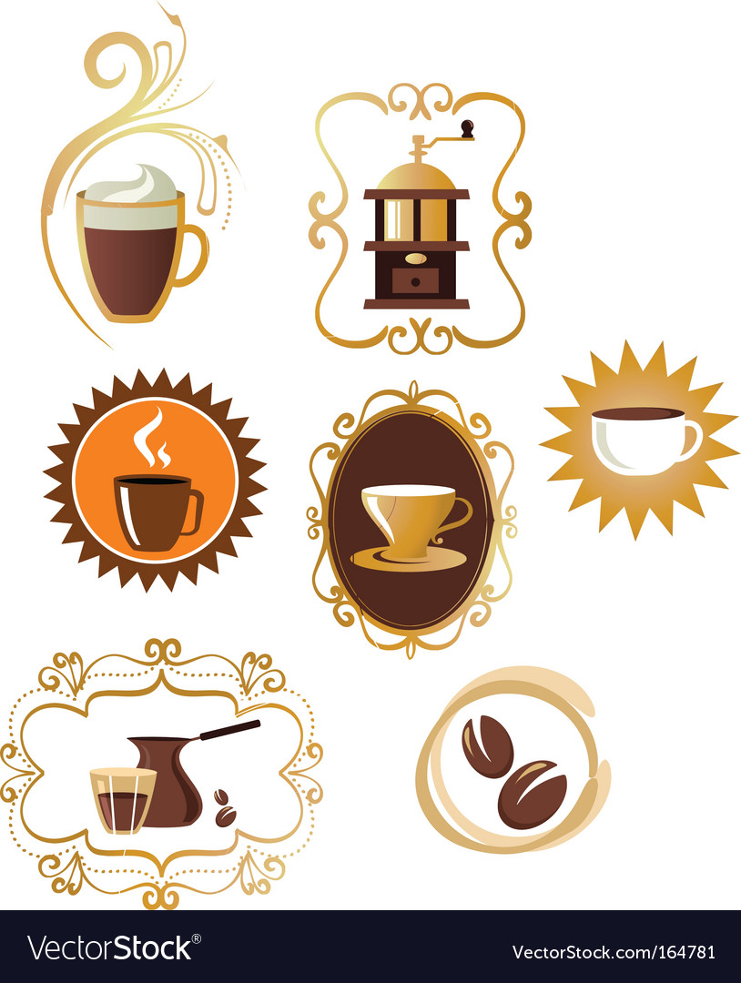 Coffee design elements Royalty Free Vector Image