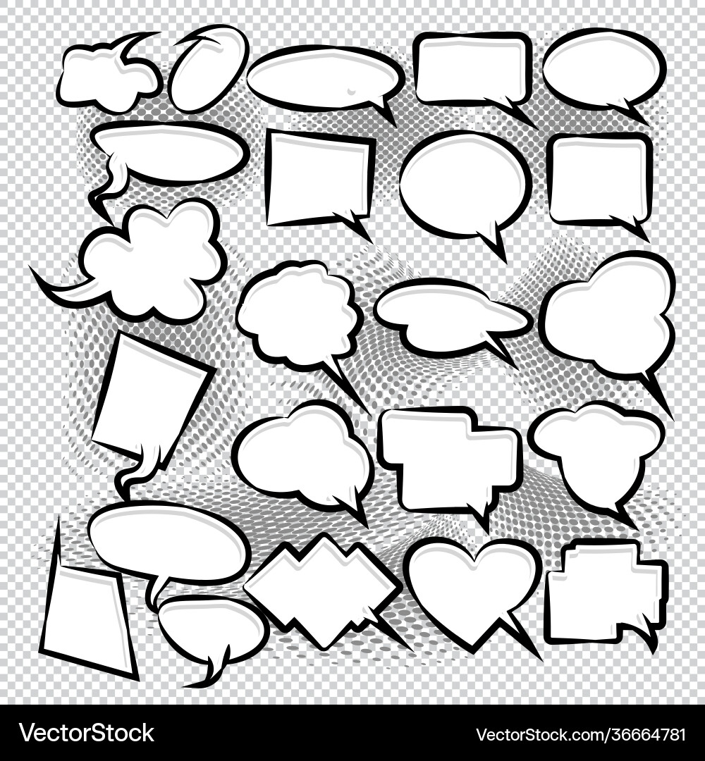Comic bubble speech balloons cartoon Royalty Free Vector