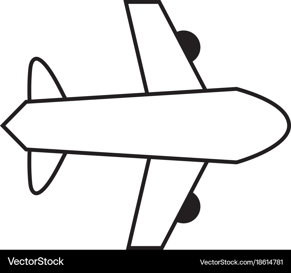 Contour airplane flight transportation style Vector Image