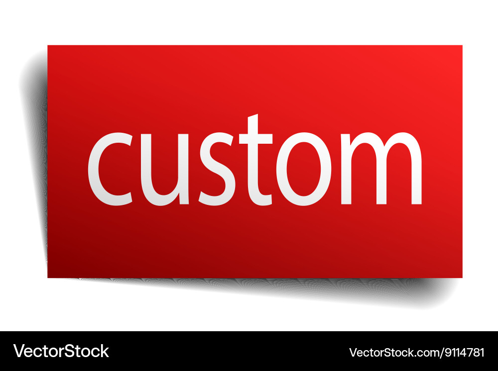 Custom red paper sign isolated on white Royalty Free Vector