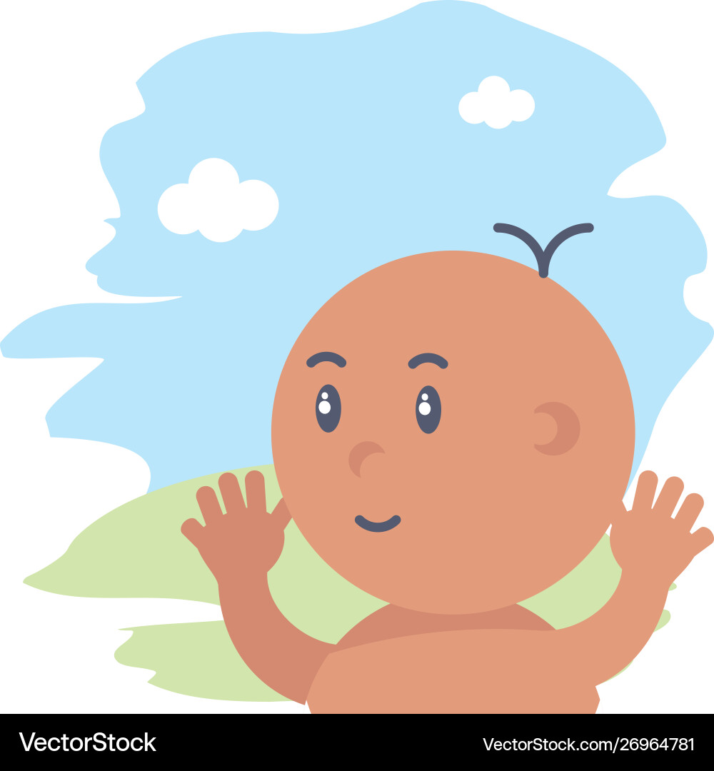 Cute baby boy avatar character Royalty Free Vector Image