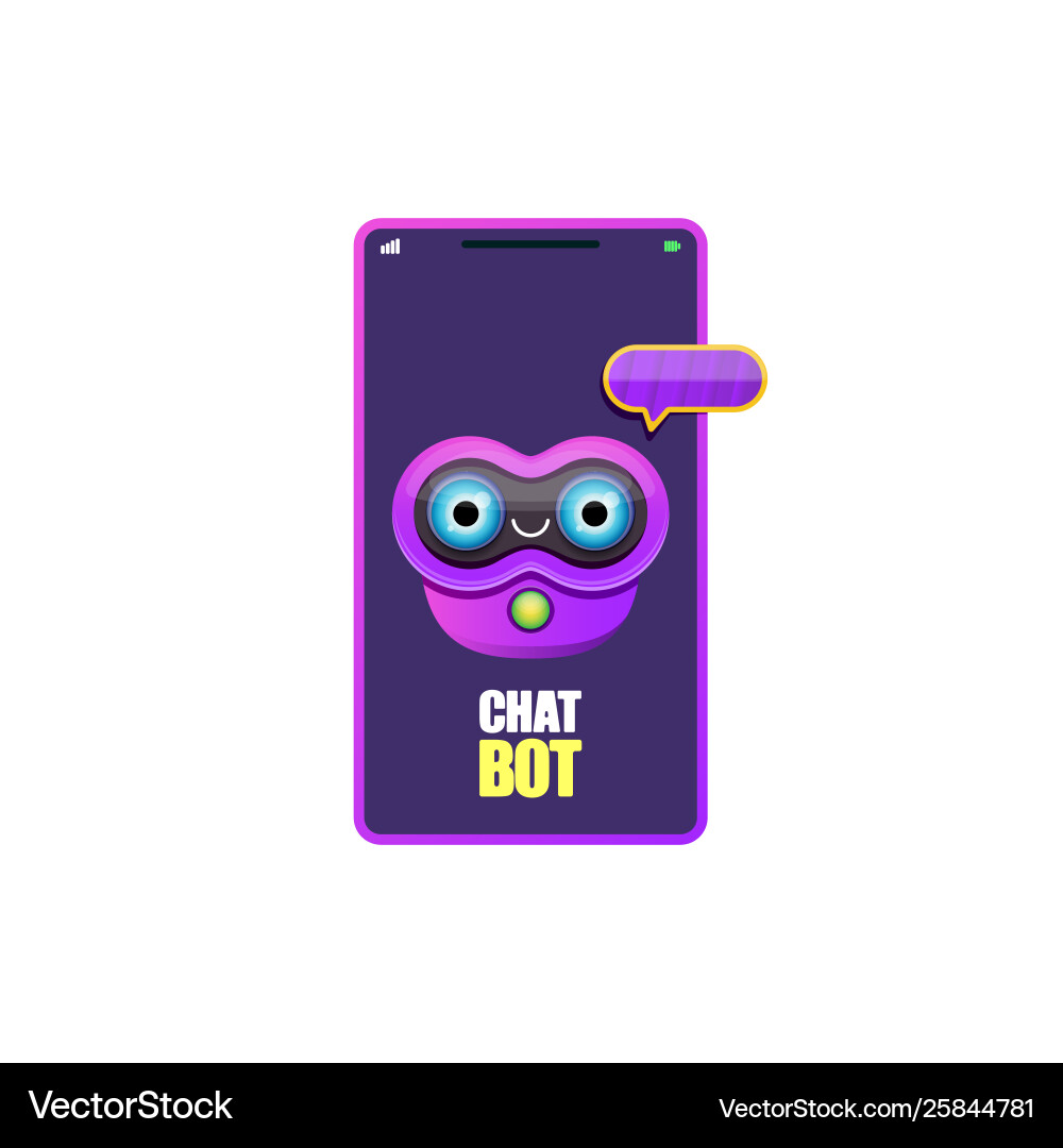 Cute chatbot character or smart phone intelligent Vector Image