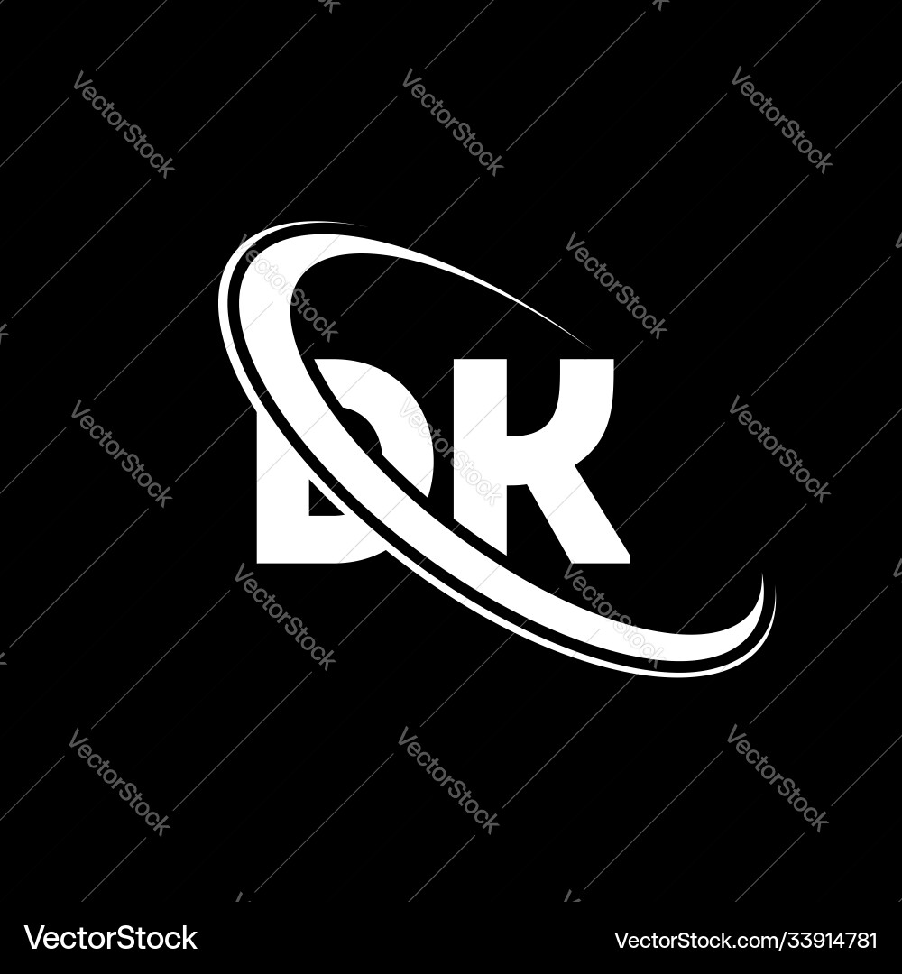 Dk logo d k design white letter dkd Royalty Free Vector