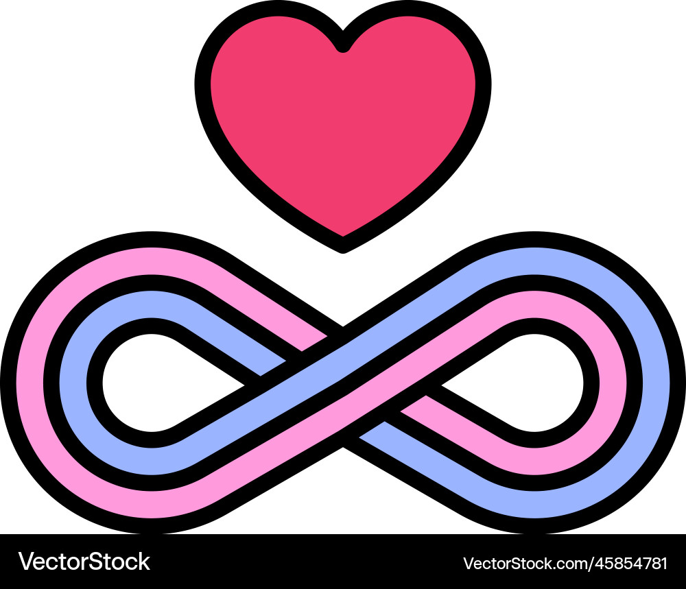 Endless love icon and heart Royalty Free Vector Image