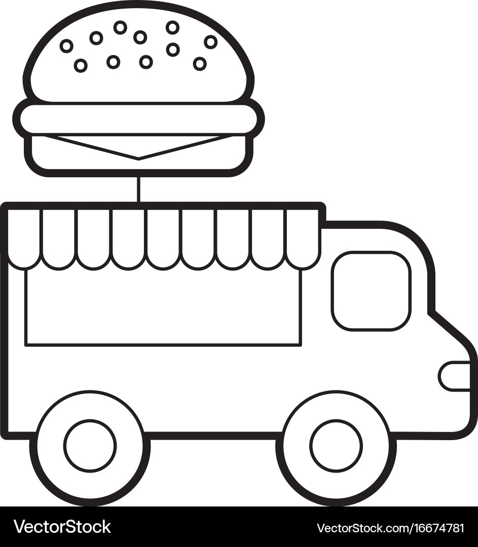 Fast food shop car Royalty Free Vector Image - VectorStock