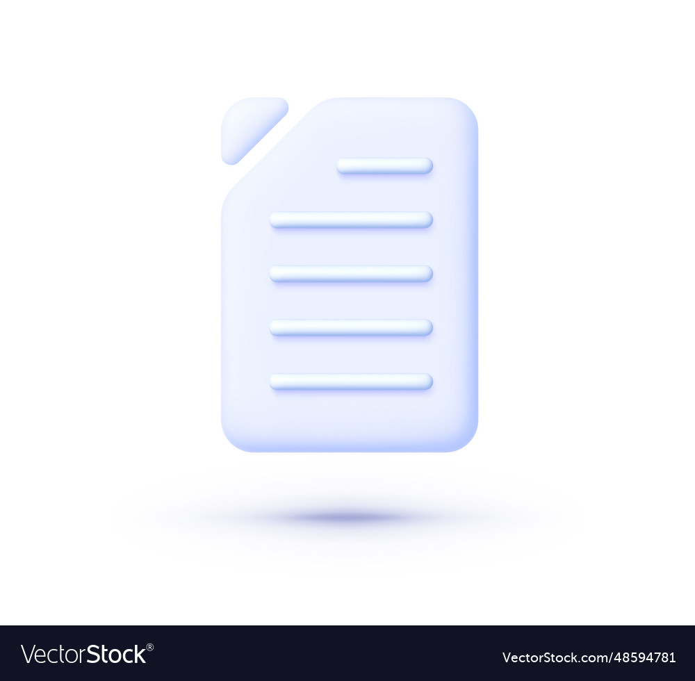 Files 3d icon for paper design document Royalty Free Vector