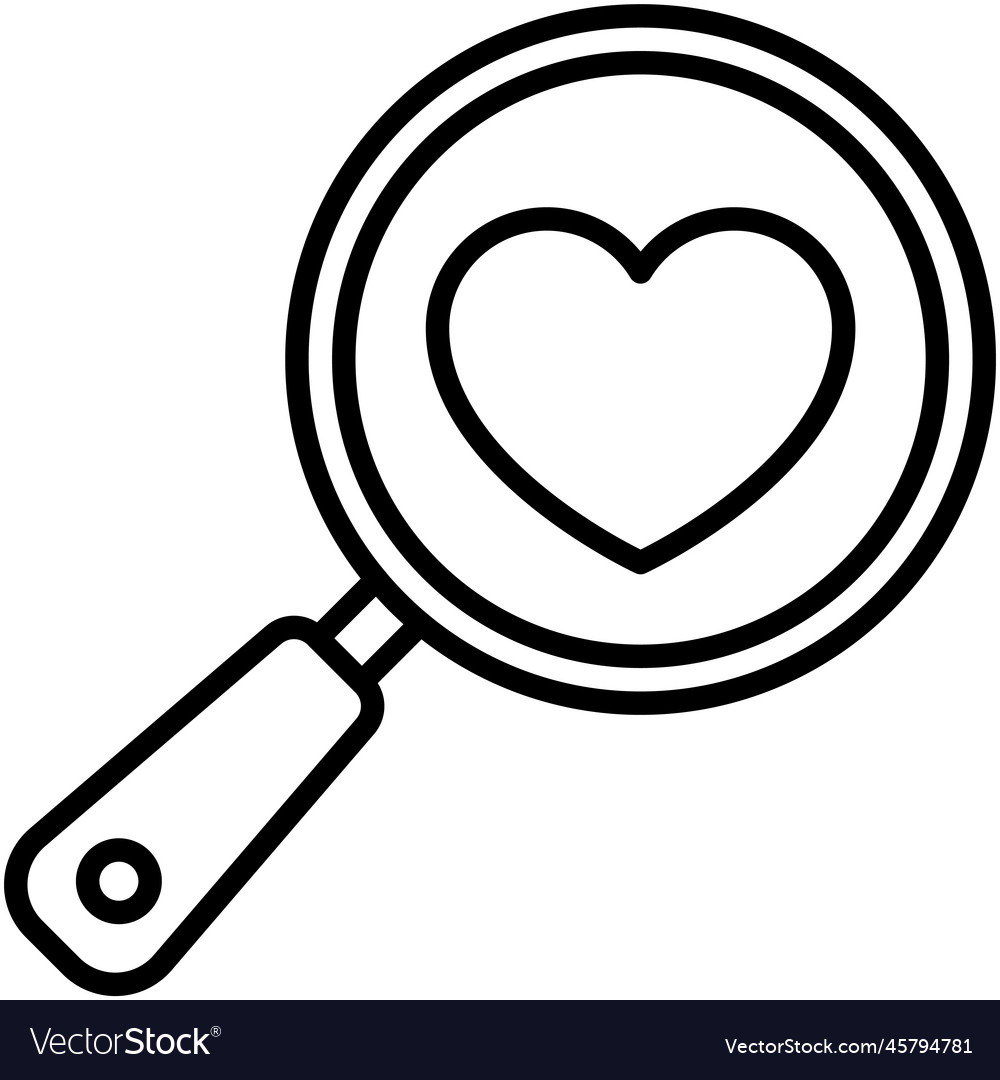 Magnifying glass icon valentines day related Vector Image