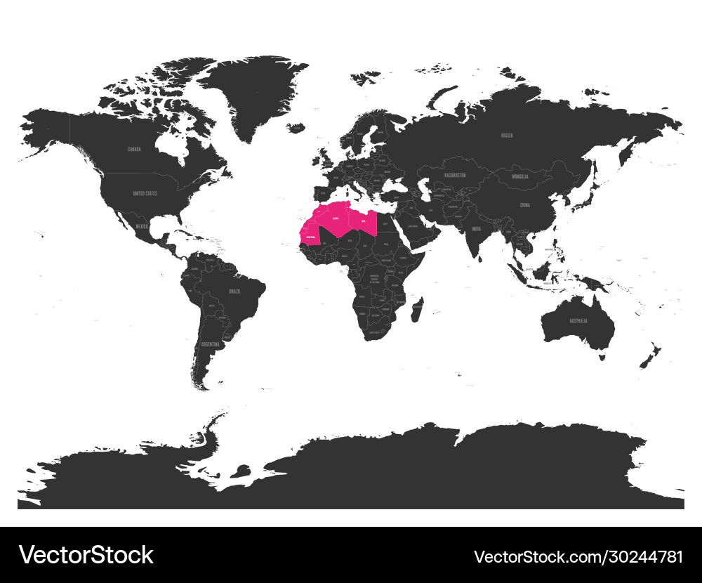 Map maghreb countries - northwest africa states Vector Image