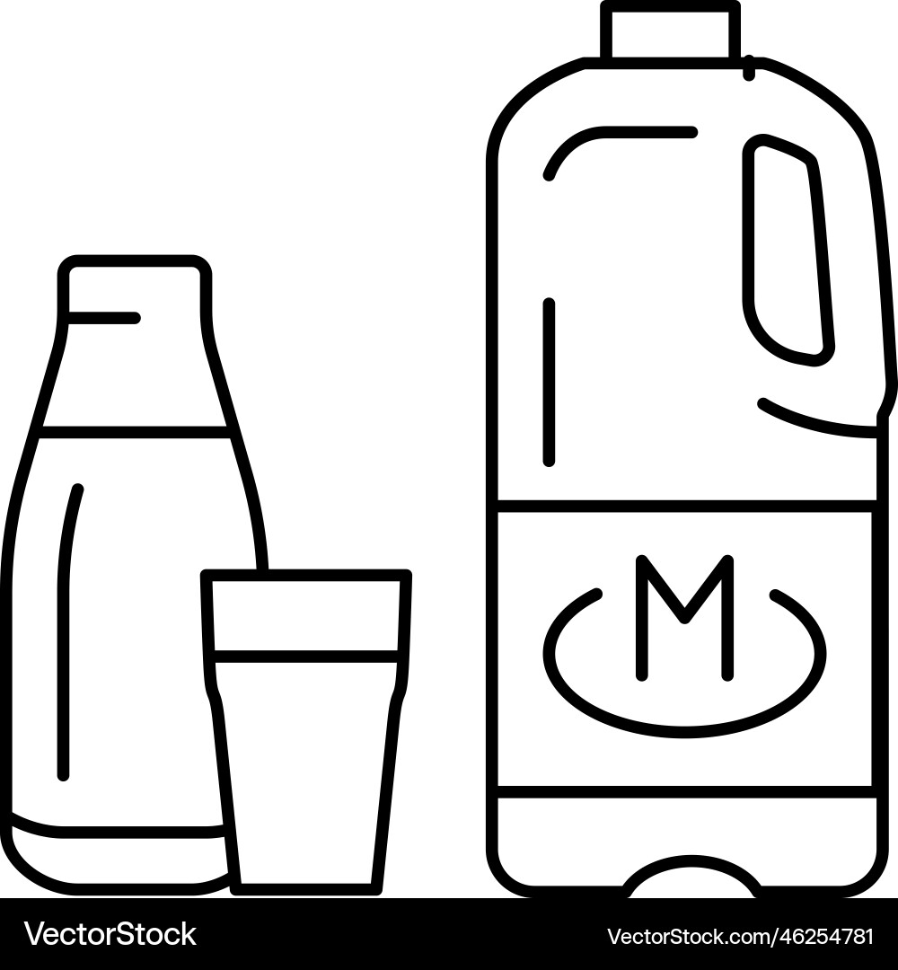 Milk dairy product line icon Royalty Free Vector Image
