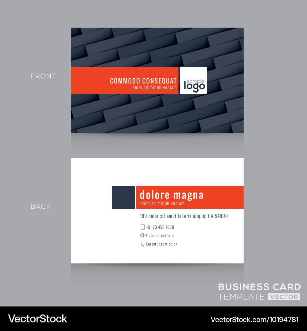 Modern dark grey business card name template Vector Image