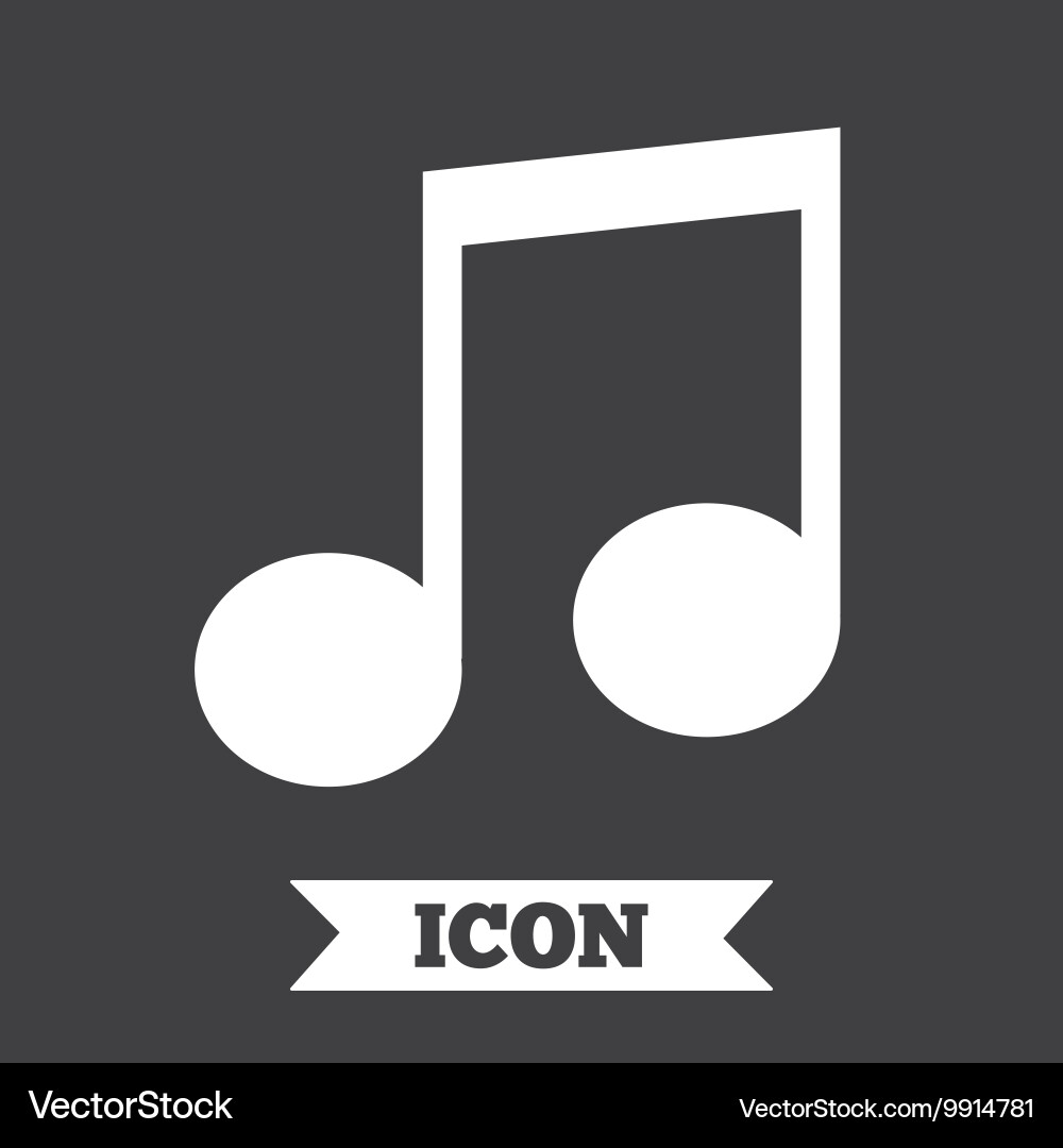 Music note sign icon musical symbol Royalty Free Vector