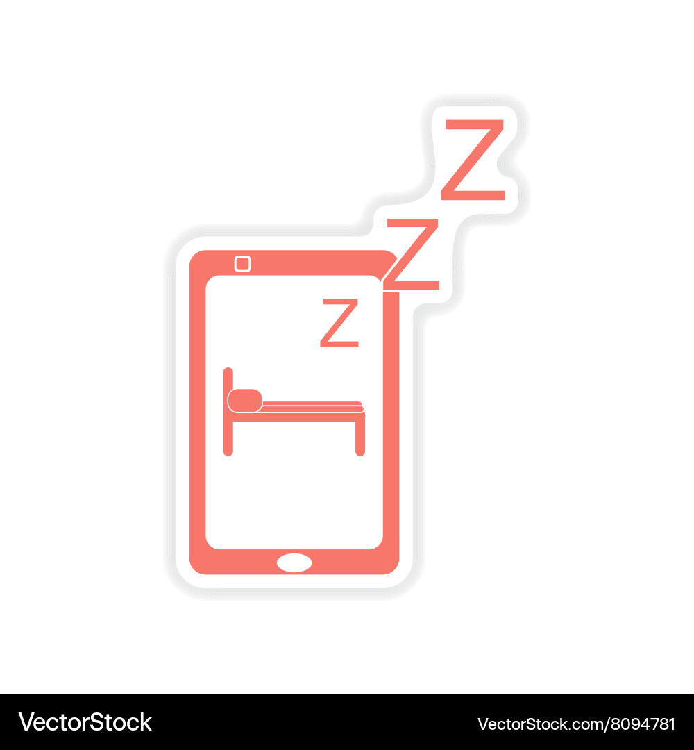 Paper sticker on white background mobile phone Vector Image