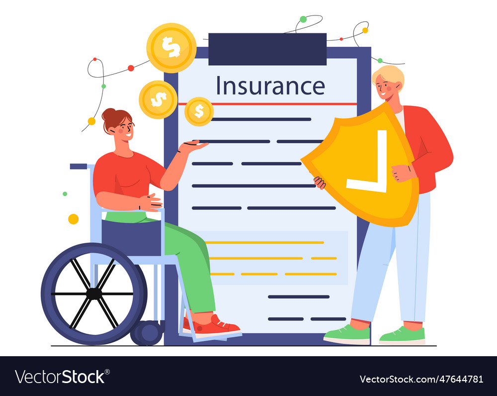 People with disability insurance concept Vector Image