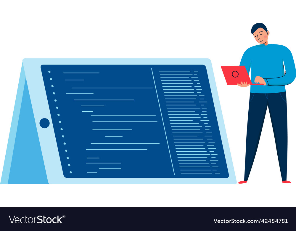 Professional tablet programmer composition Vector Image Professional tablet programmer composition Vector Image