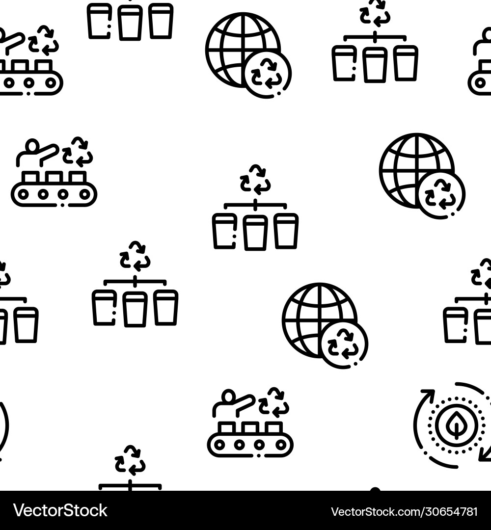 Recycle factory ecology industry seamless pattern Vector Image