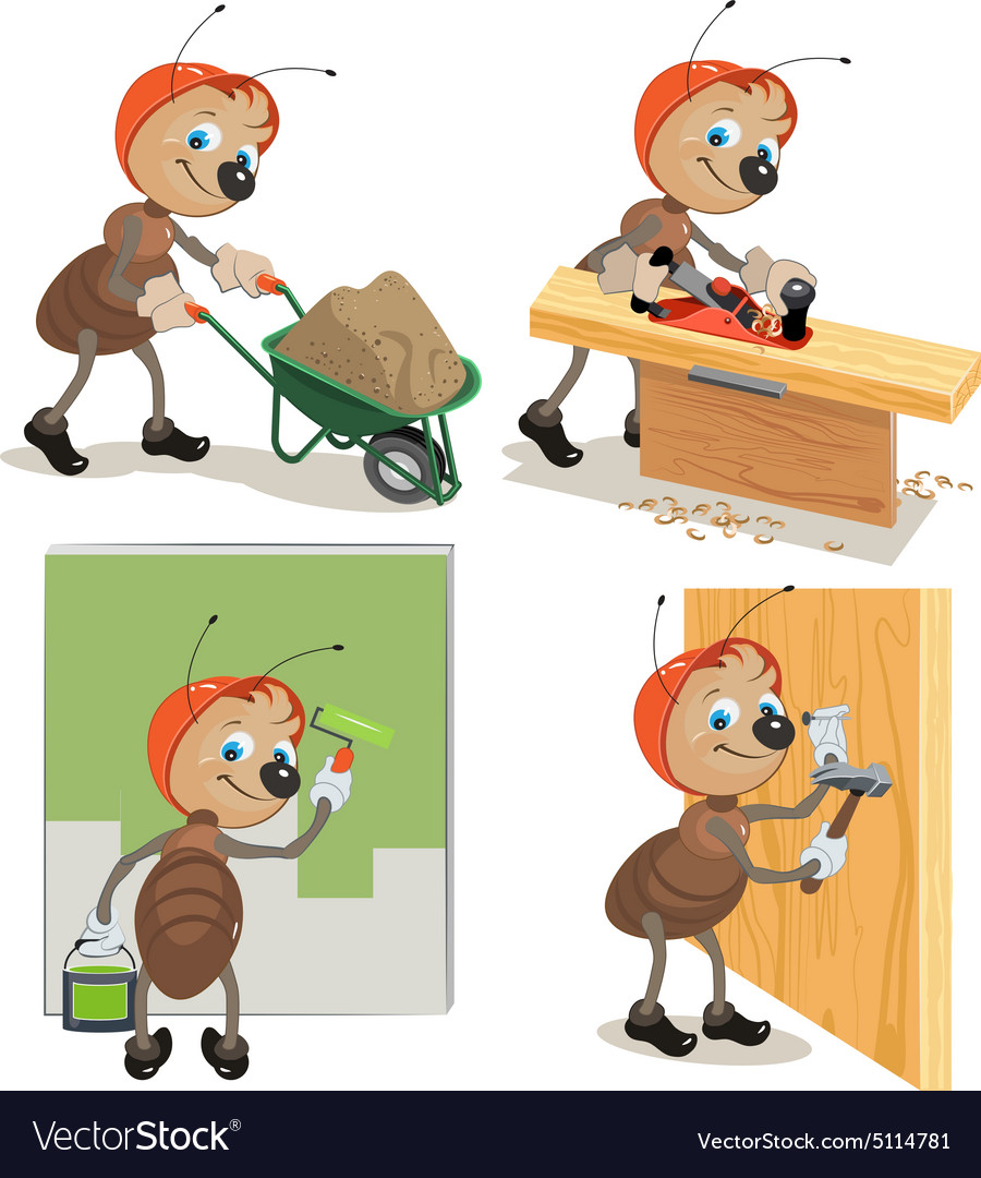 Set ant worker Royalty Free Vector Image - VectorStock