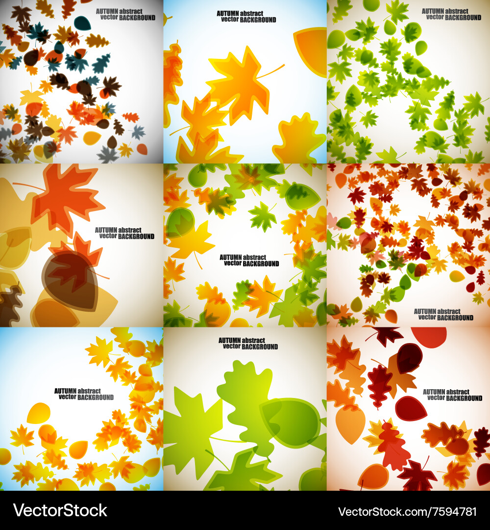 Set of autumn backgrounds Royalty Free Vector Image