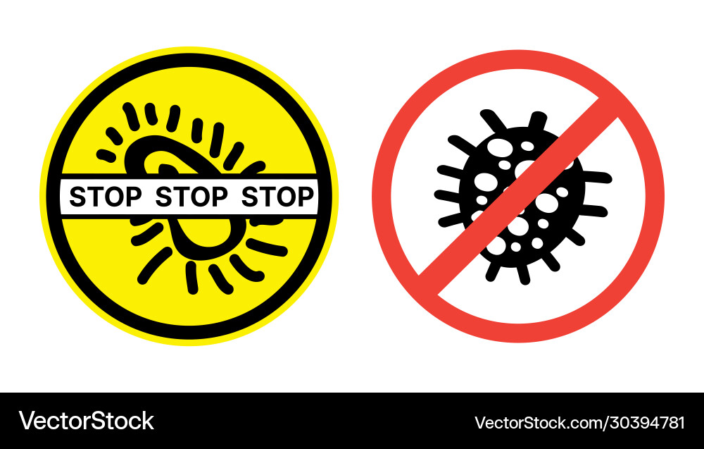 Virus epidemic stop sign symbol Royalty Free Vector Image